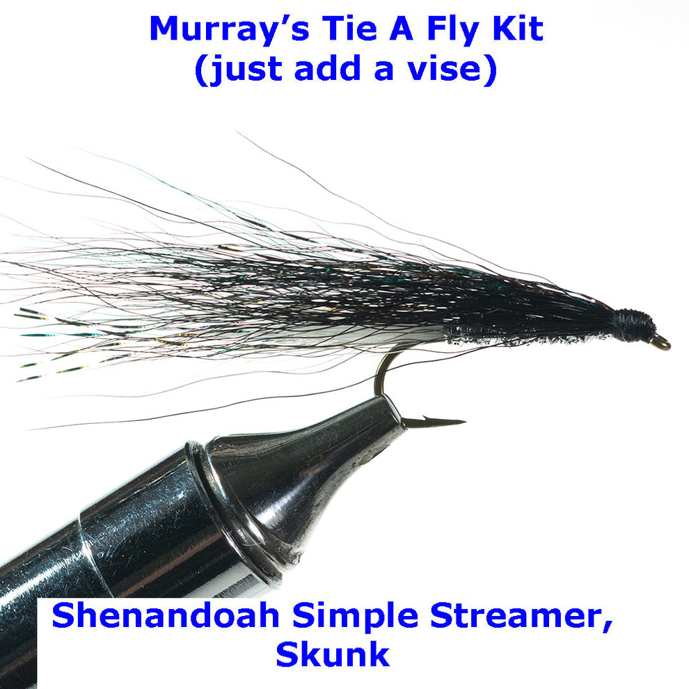 Shenandoah Simple Streamer, Skunk Fly Tying Kit – Murray's Fly Shop